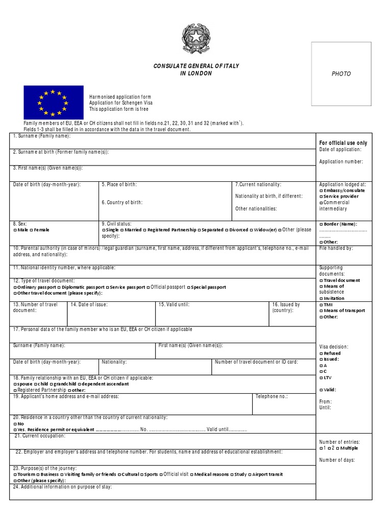 Consulate General of Italy in London: Photo | PDF | Travel Visa | Passport