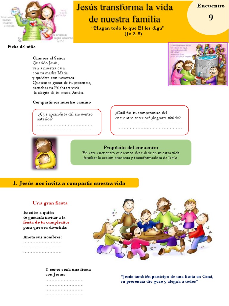 Encuentro 9 Jesus Transforma La Vida de Nuestra Familia 2 | PDF | María ...