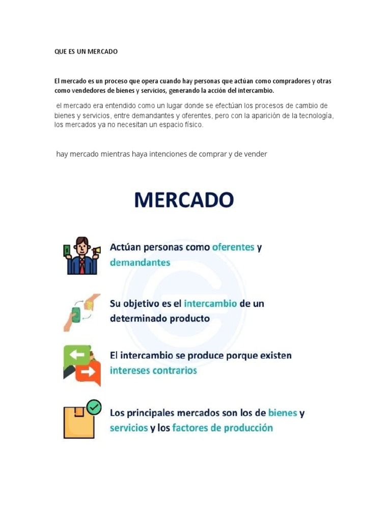 Definición y Tipos de Mercados | PDF | Mercado (economía) | Permuta