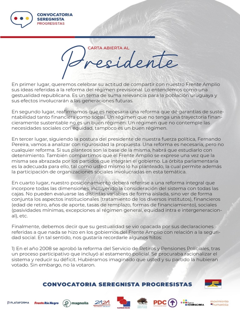 Carta Al Presidente | PDF | Gobierno