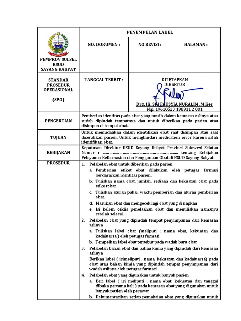 SPO Penempelan Label | PDF
