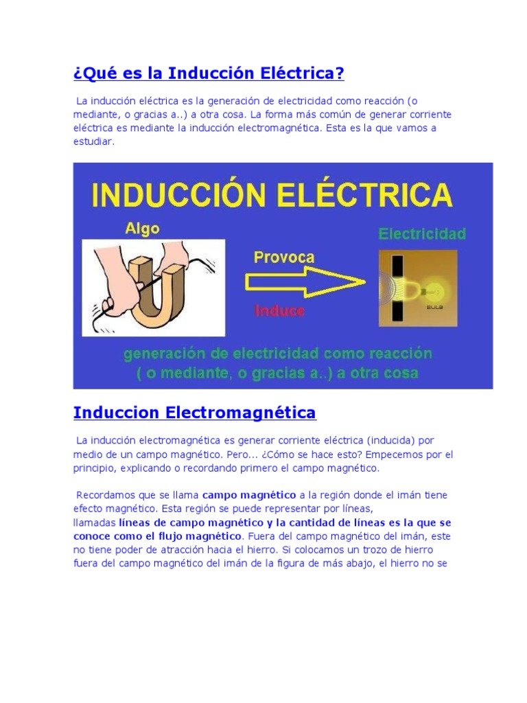 Qué Es La Inducción Eléctrica | PDF | Inducción electromagnética | Inductor