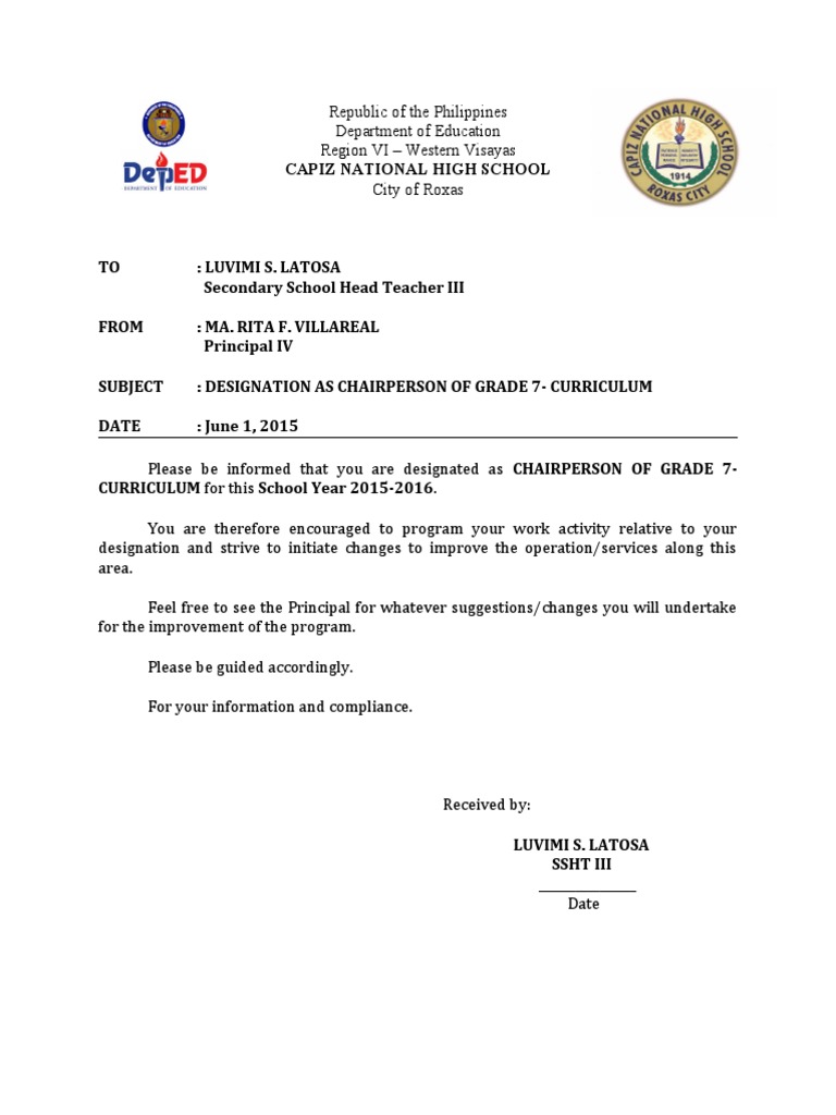 Designation Letter | Download Free PDF | Youth | Adolescence