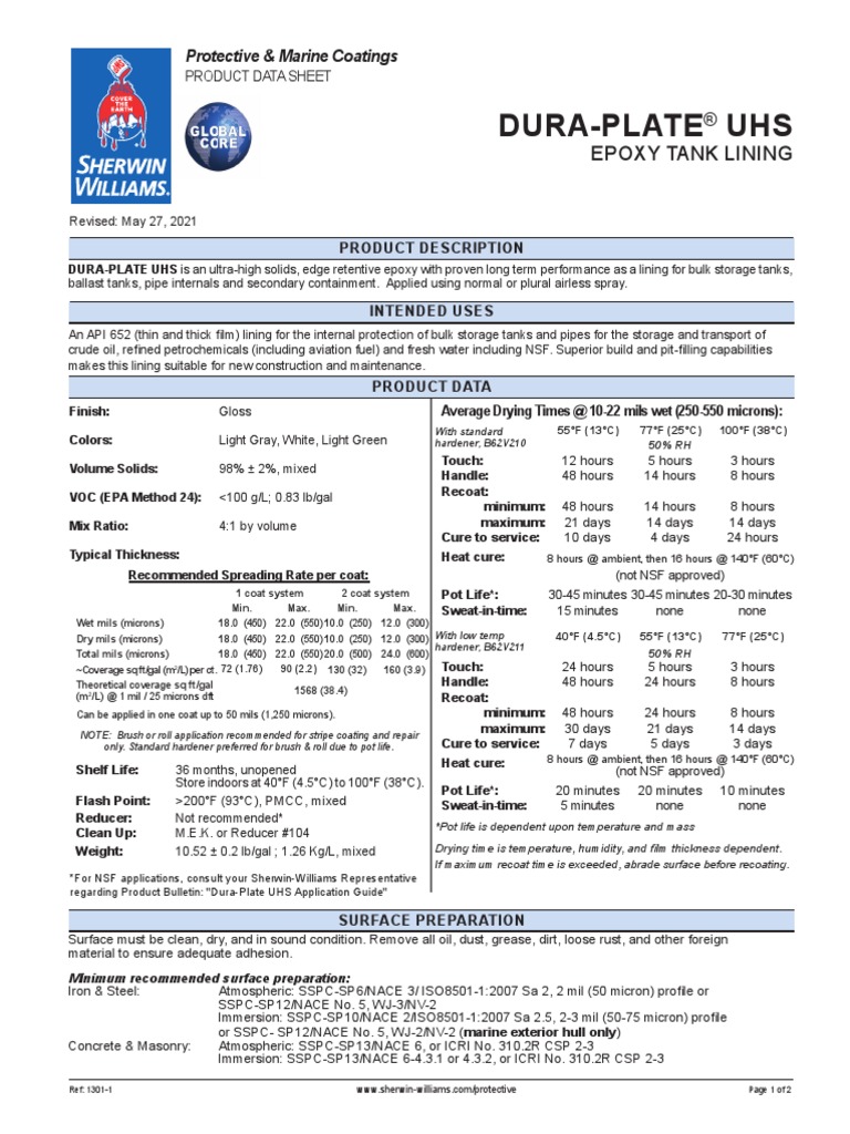 Dura-Plate UHS: Protective & Marine Coatings | PDF | Ct Scan | Epoxy
