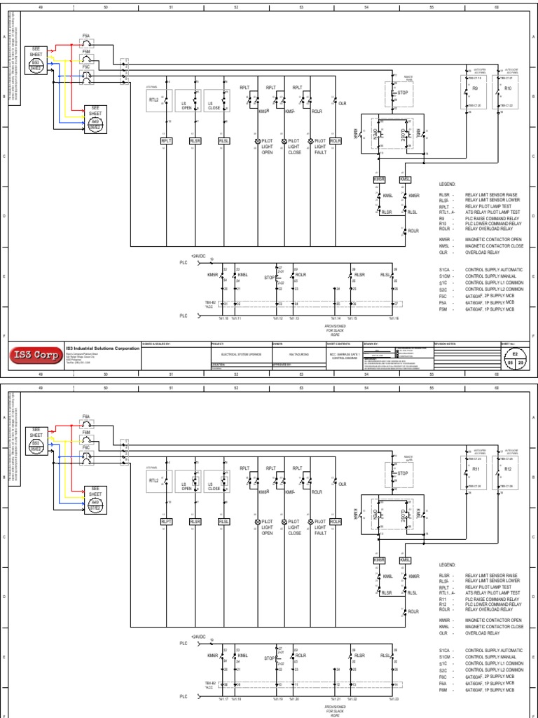 Barrage Gate Control Diagrams | PDF | Manufactured Goods | Electrical ...