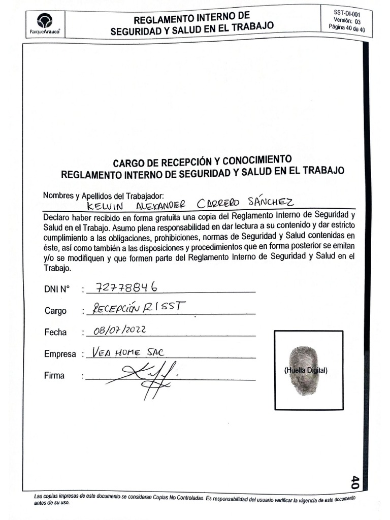 Cargos de Recepcion de Risst | PDF