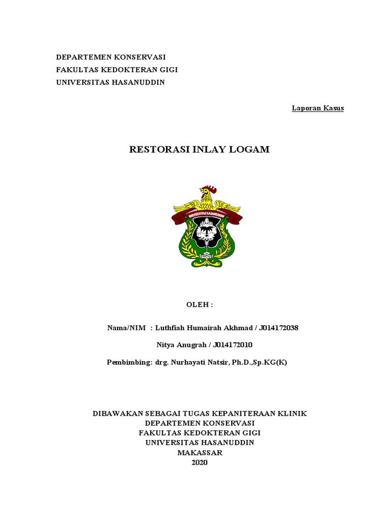 Restorasi Inlay Logam pada Gigi Posterior | PDF