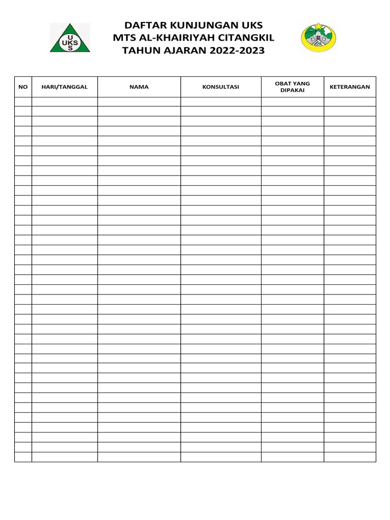 Daftar Kunjungan UKS | PDF