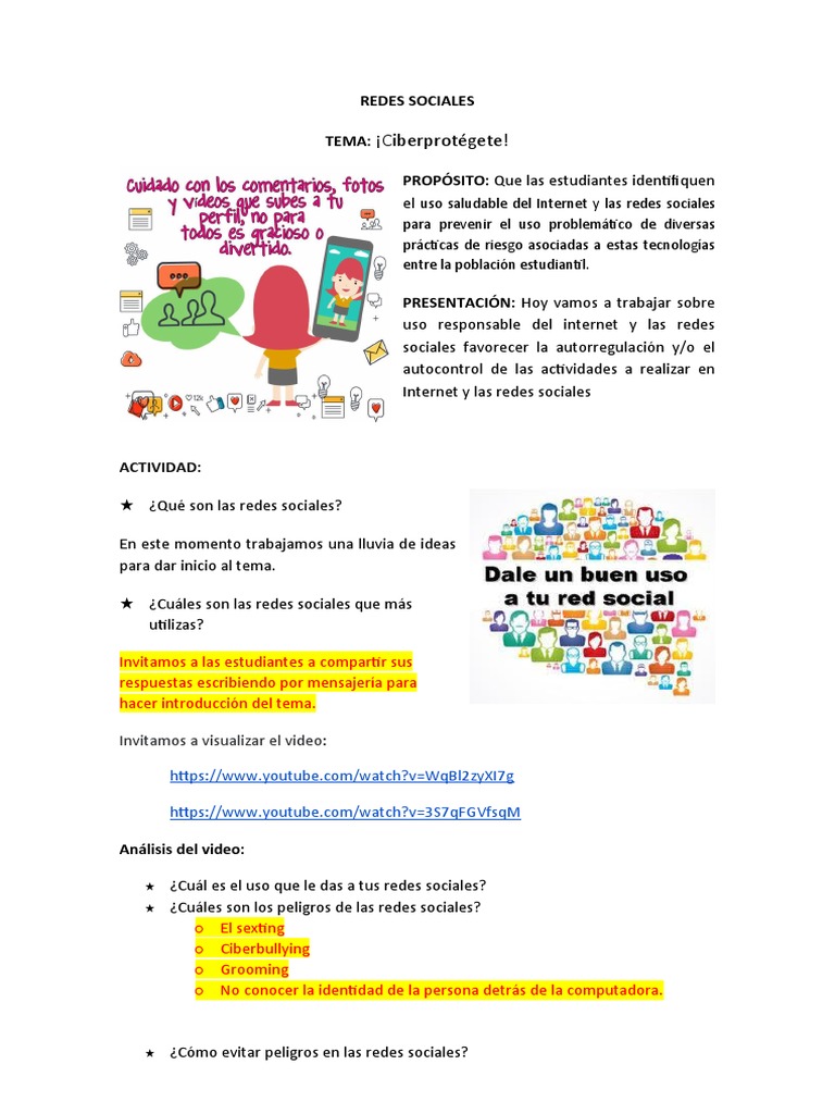 Tutoria Redes Sociales | PDF | Internet | Redes sociales