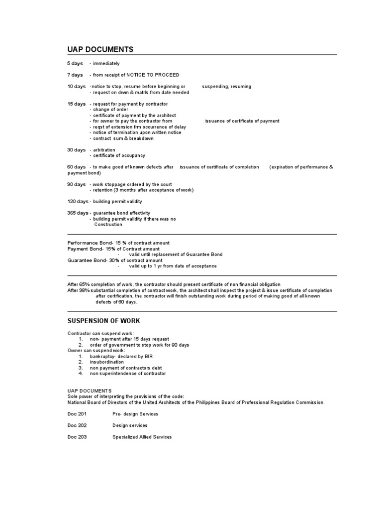 Uap Documents | Architect | Guarantee