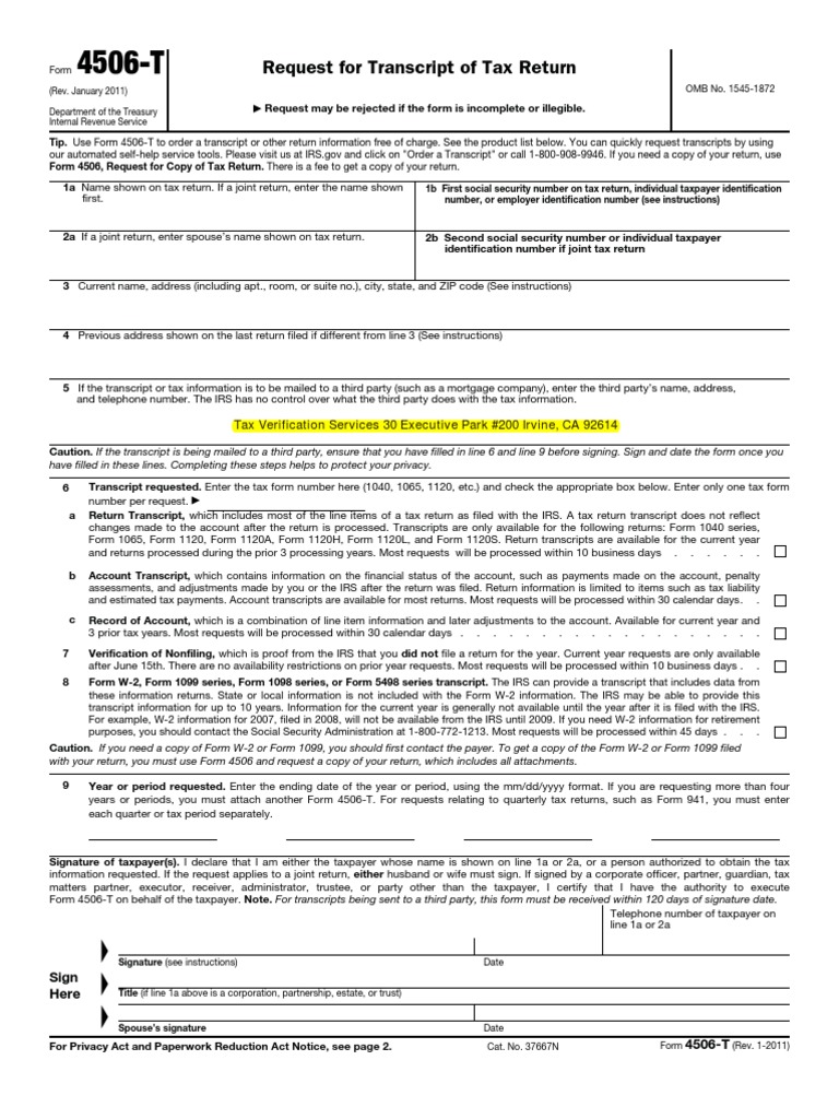 4506-T Form | PDF