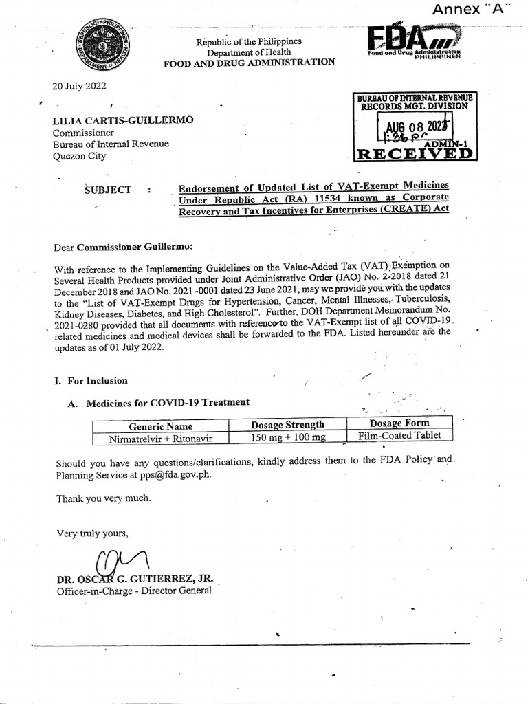 Letter From FDA | PDF