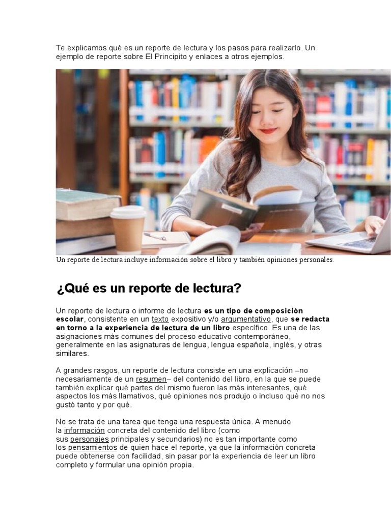 Informe de Lectura | PDF | El Principito | Autor