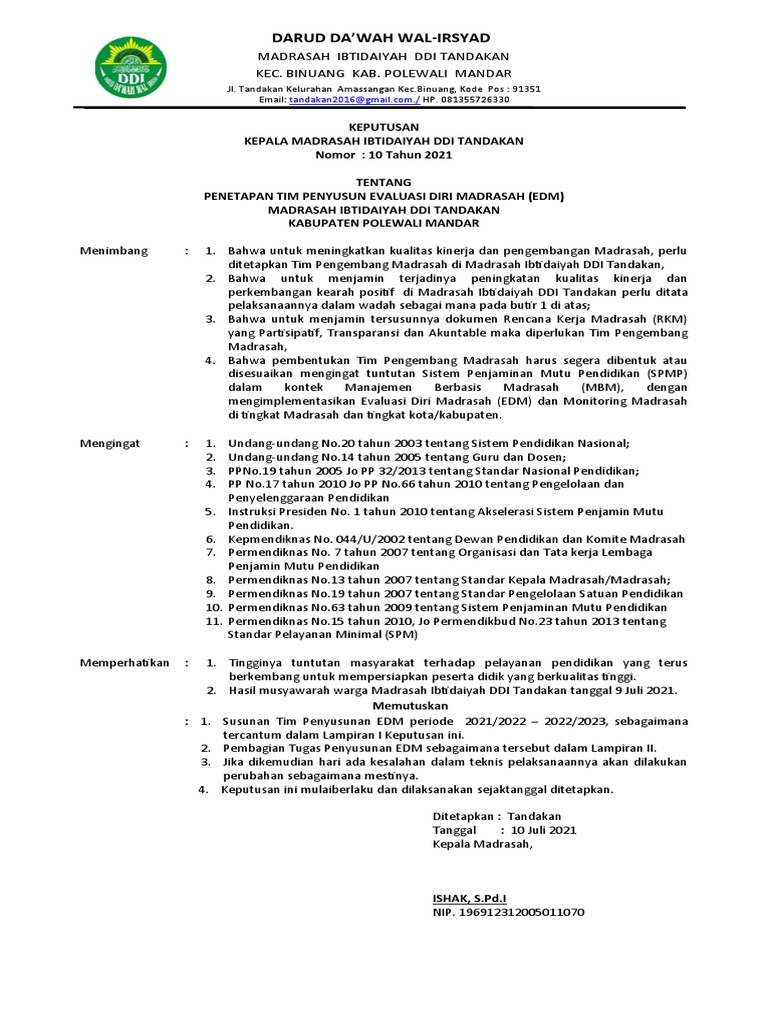 SK Tim Penyusunan EDM - 2021 | PDF