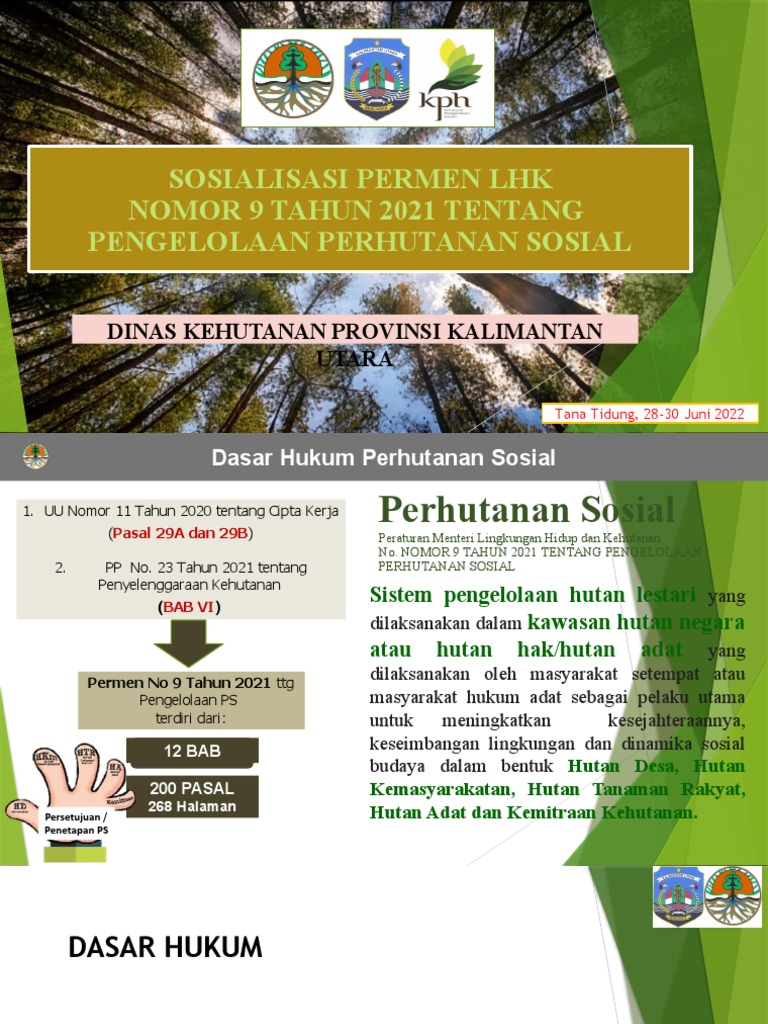 Sosialisasi Permen LHK No. 9 Tahun 2021 Tentang Pengelolaan Perhutanan ...