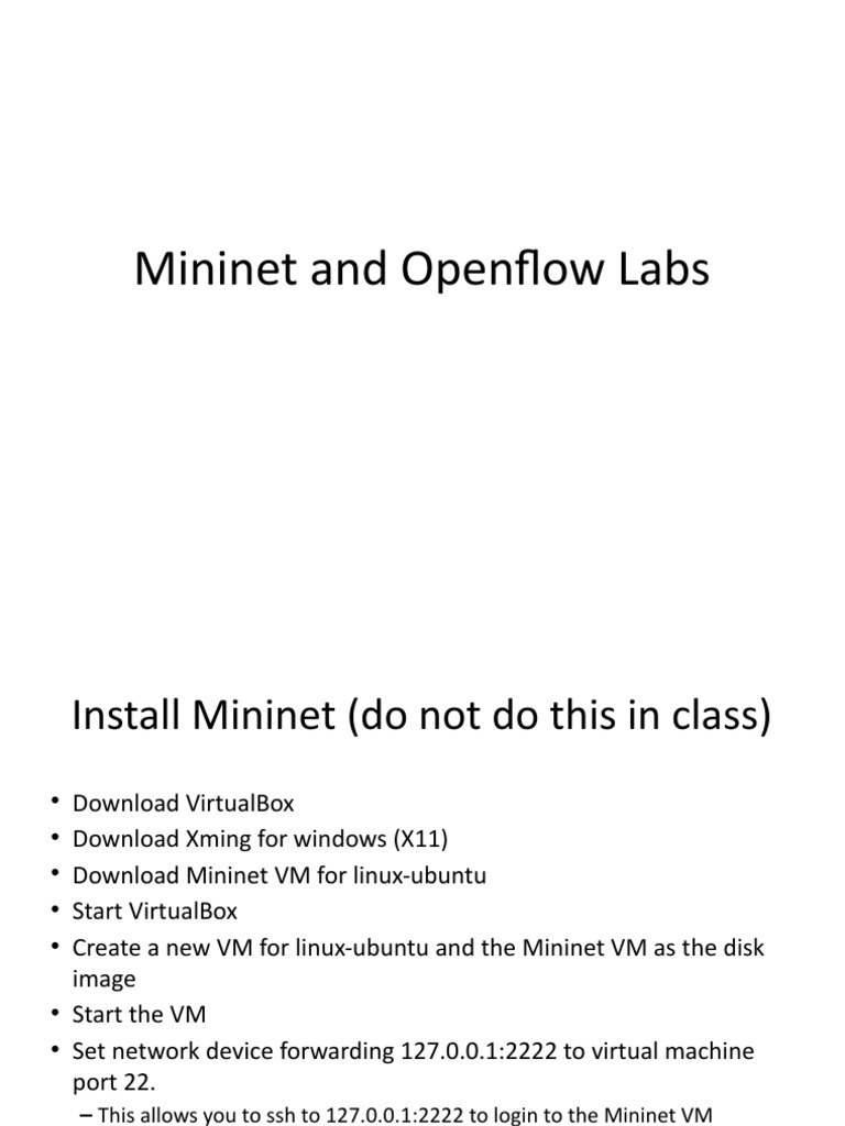 Mininet and Openflow Labs | PDF | Transmission Control Protocol | Virtual Machine