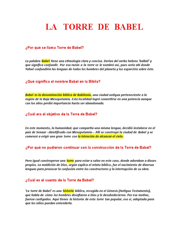 La Torre de Babel | PDF