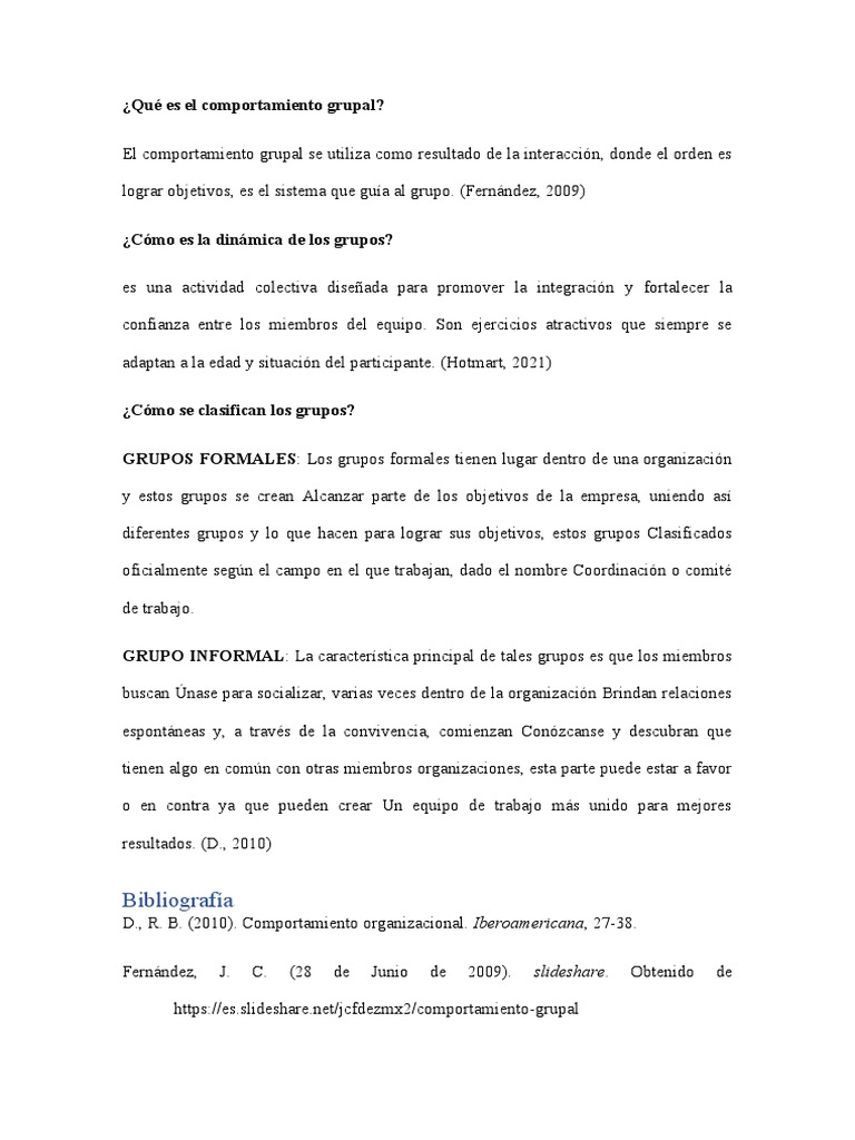 Qué Es El Comportamiento Grupal | PDF