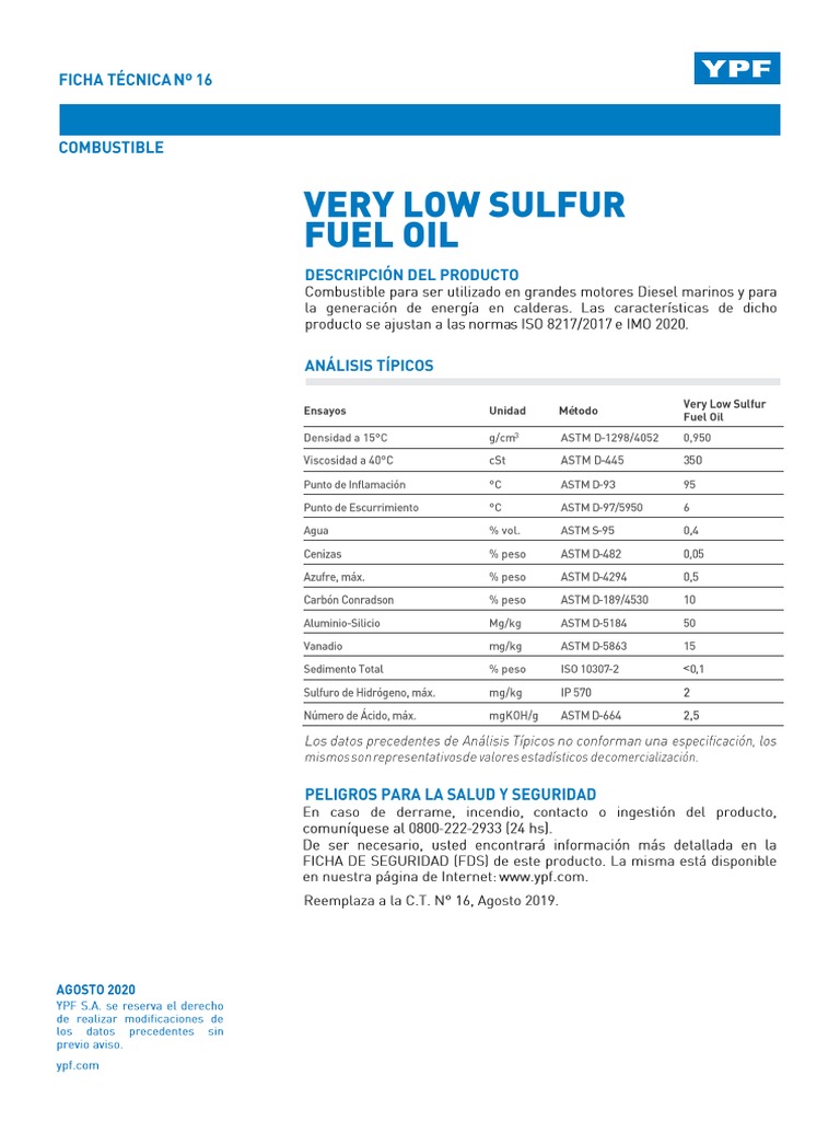 Very Low Sulfur Fuel Oil | PDF