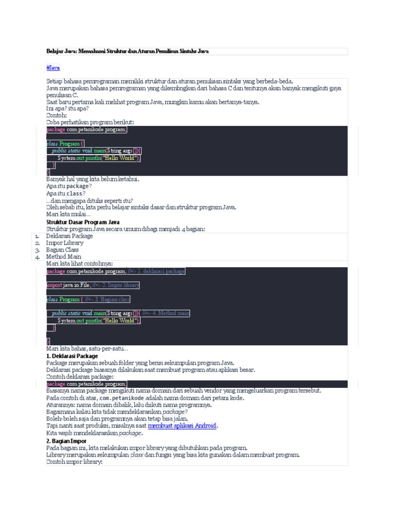 Struktur Java | PDF
