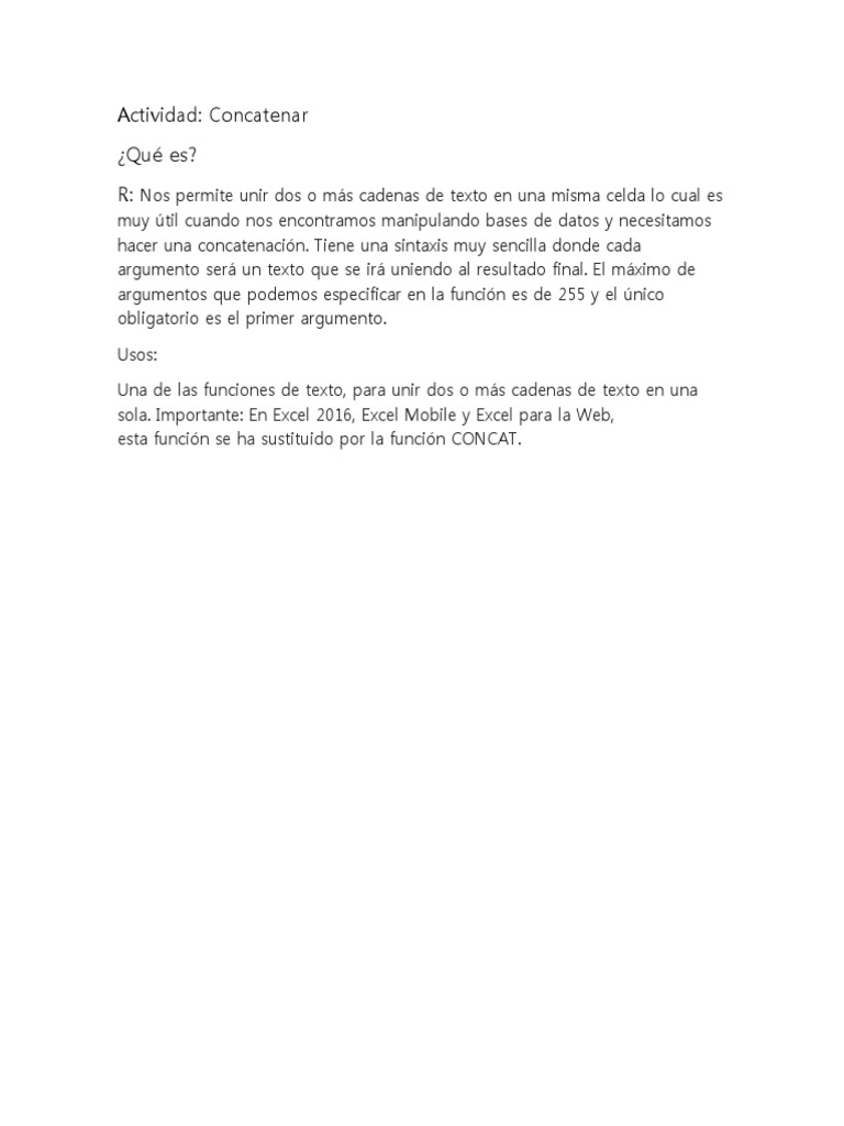 Funcion Concatenar | PDF