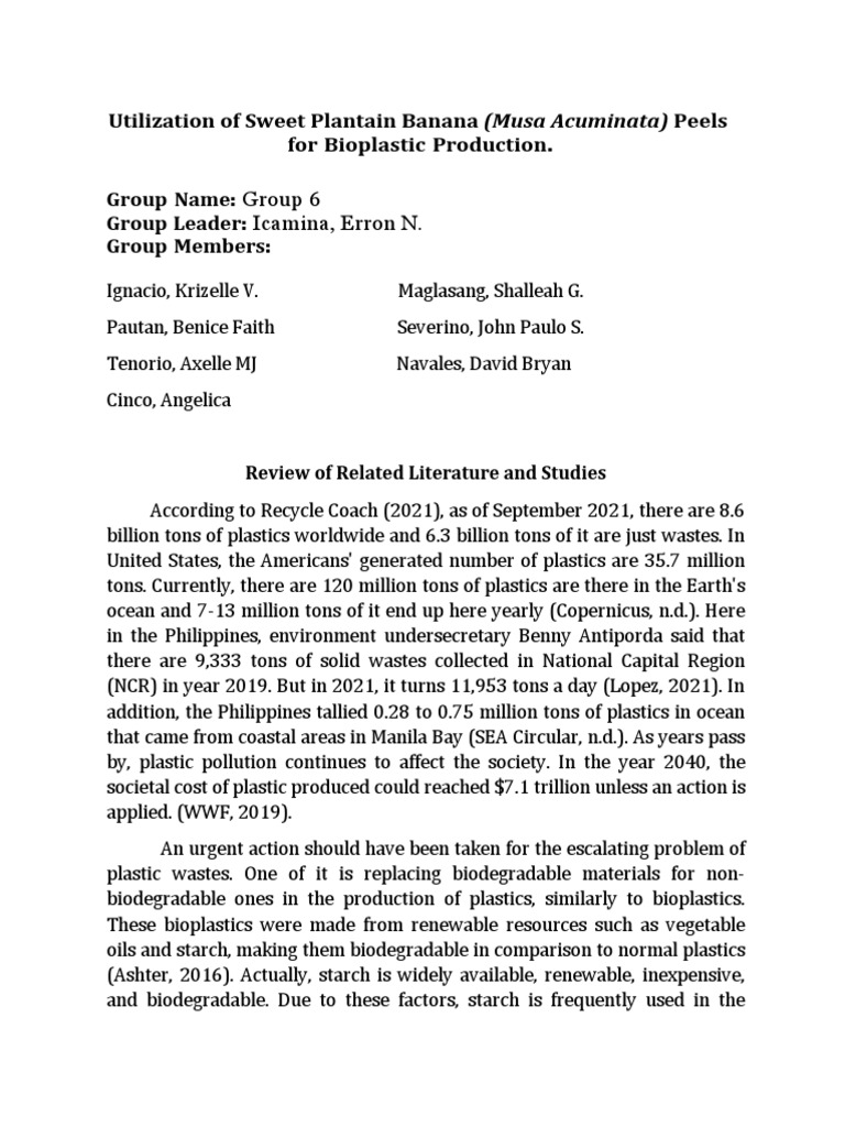 RRL and RRS | PDF | Biodegradation | Banana