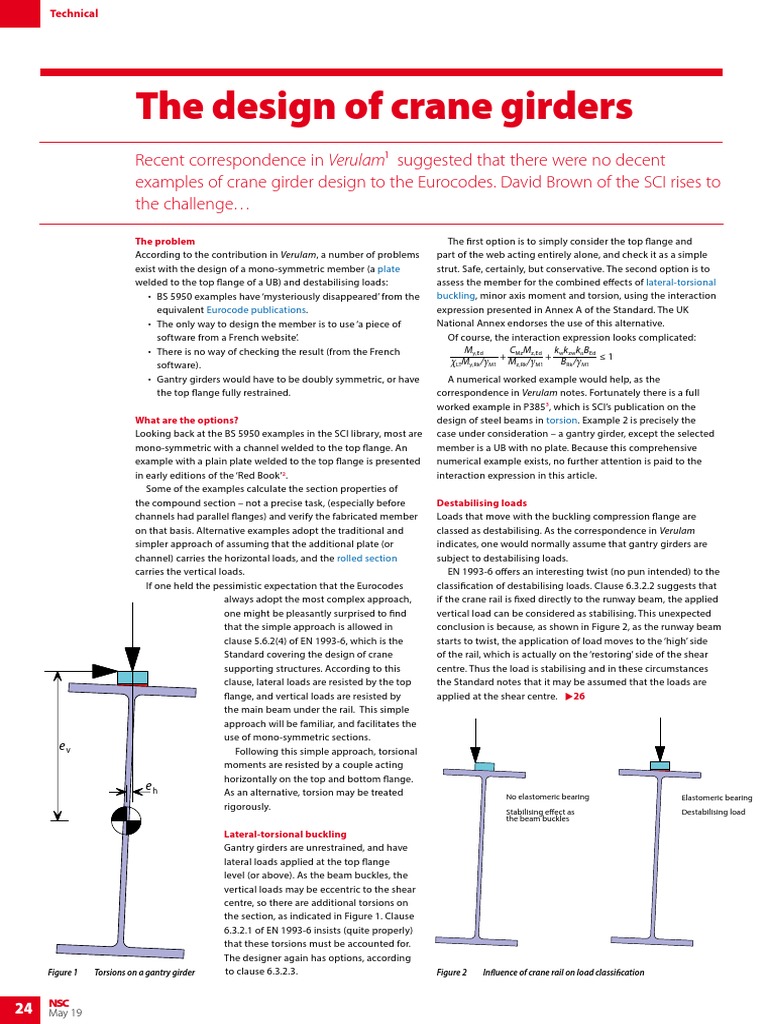 The Design of Crane Girders | PDF | Beam (Structure) | Buckling