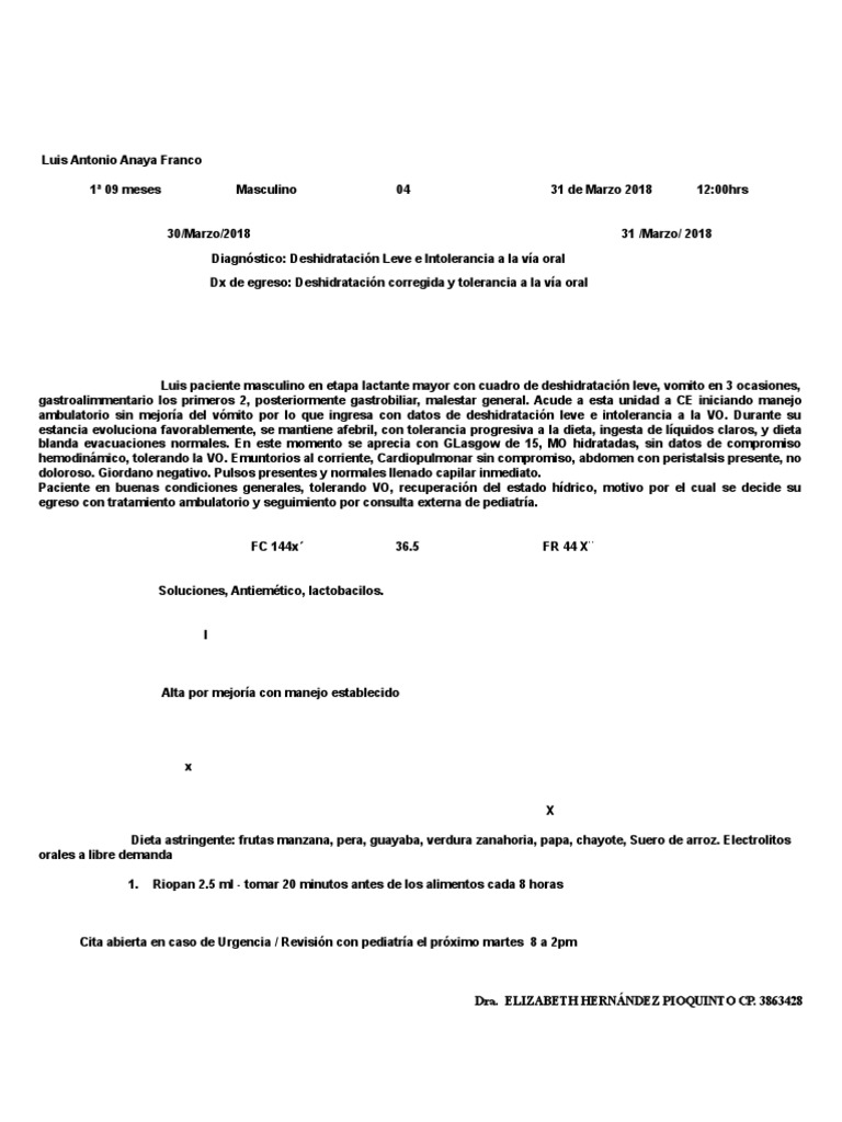 Formato Nota de Alta | PDF