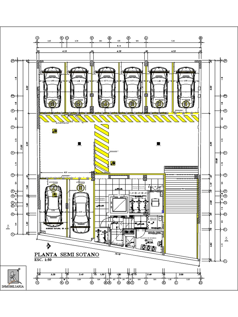 Sección De Detalle Del Estacionamiento Del Sótano