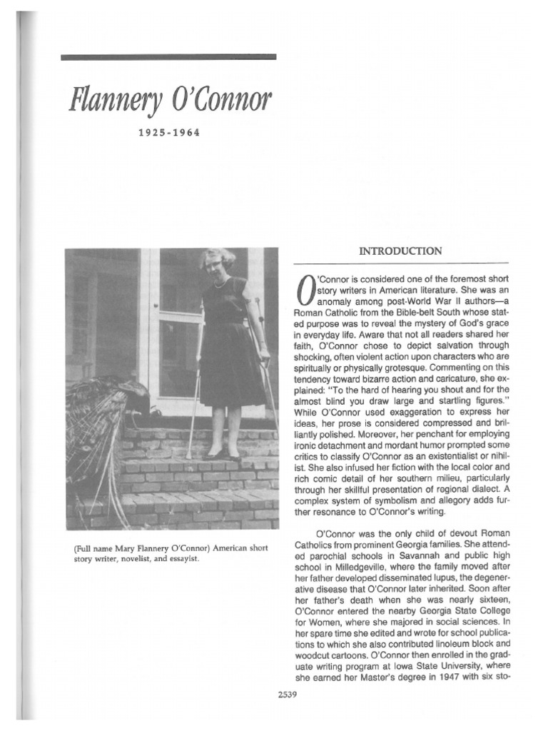 Flannery O'Connor Context | PDF
