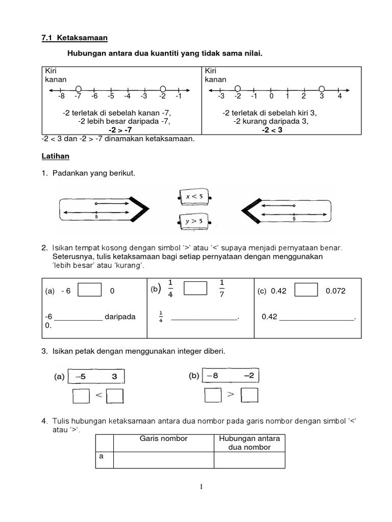 7 Ketaksamaan Linear | PDF