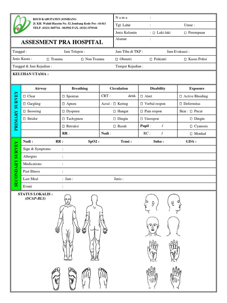 Assesment Pra Hospital New | PDF | Symptoms And Signs | Medical Emergencies