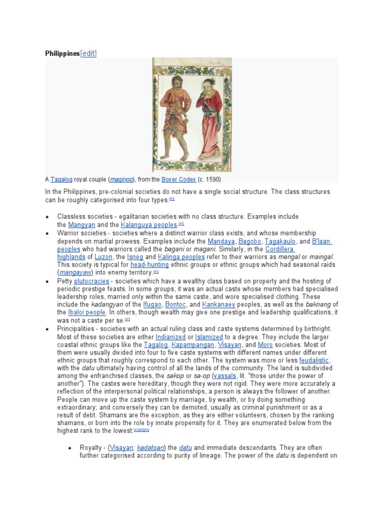 Philippines: Tagalog Boxer Codex | PDF | Caste | Social Divisions