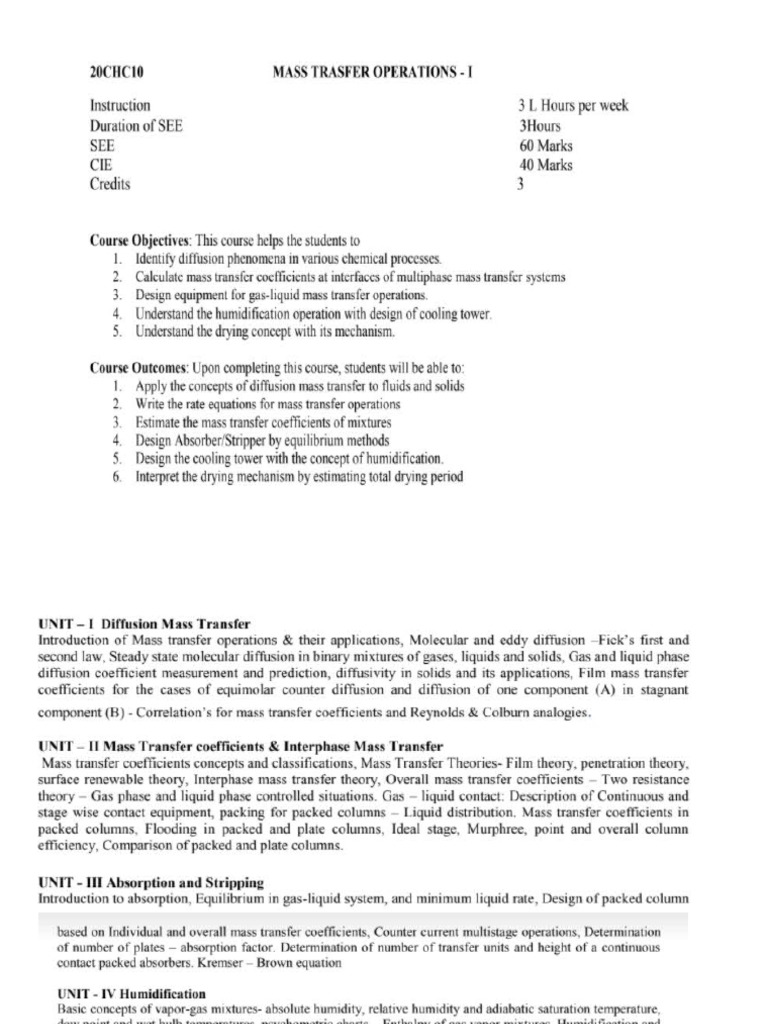 Diffusion Mass Transfer | PDF | Diffusion | Gases