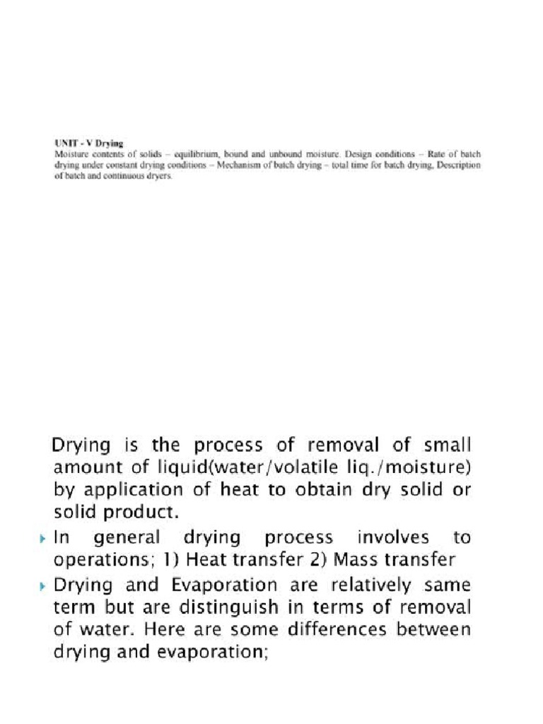 Drying in Mass Transfer | PDF | Clothes Dryer | Freeze Drying