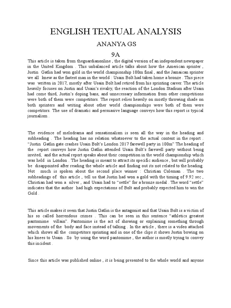 Igcse Textual Analysis Pdf Communication