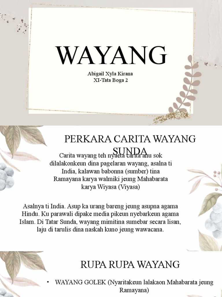 Rangkuman Materi Wayang | PDF