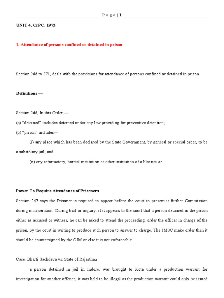 UNIT - 4 CRPC | PDF | Bail | Affidavit