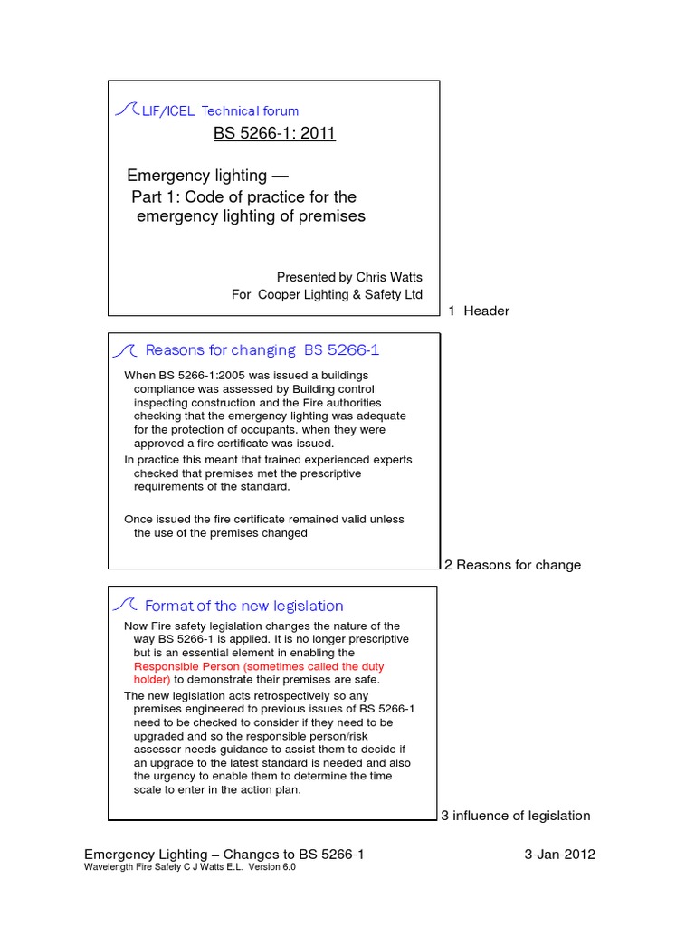 Updates to BS 5266-1 Emergency Lighting | PDF | Lighting | Safety