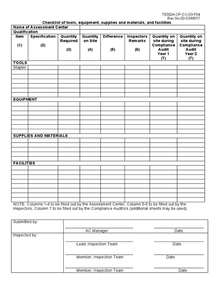 AC Checklist of Tools | Download Free PDF | Personal Computers ...