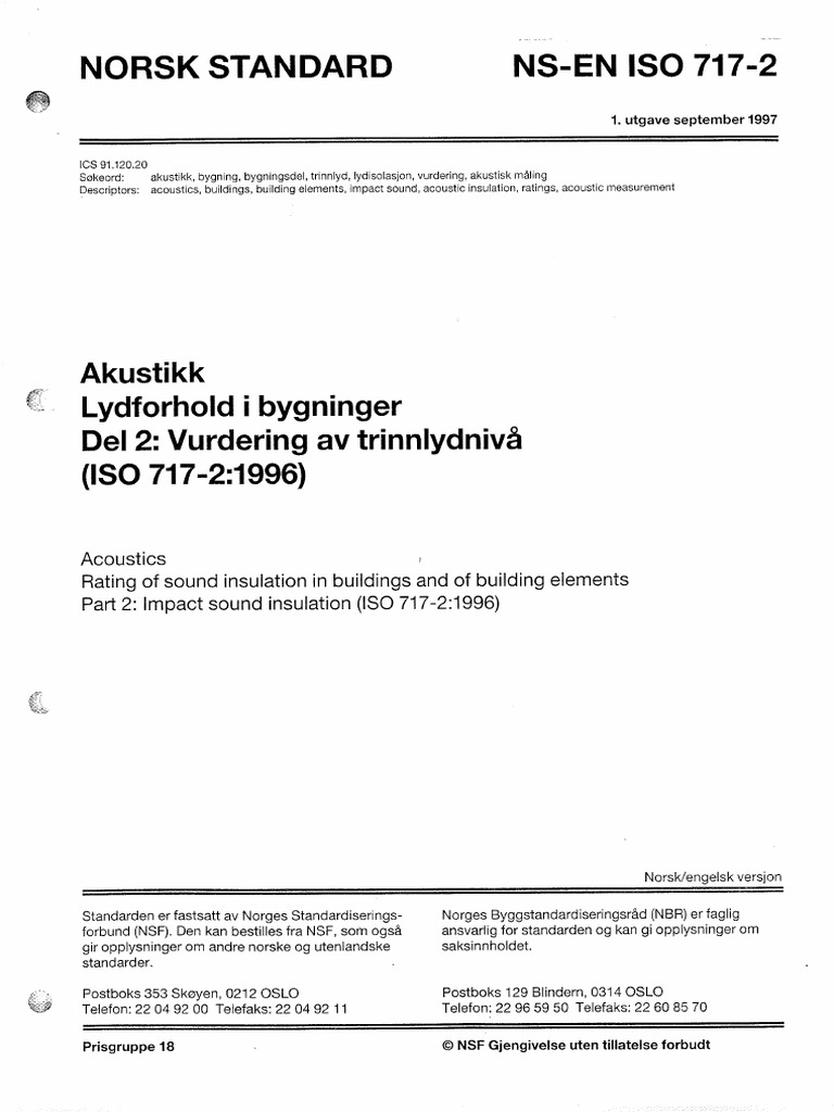 ISO 717 - 2 (1996) Rating of Impact Sound Insulation | PDF