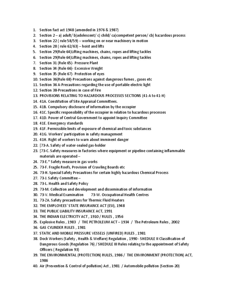 Section Fact Act 1948 | PDF | Dangerous Goods | Occupational Safety And ...