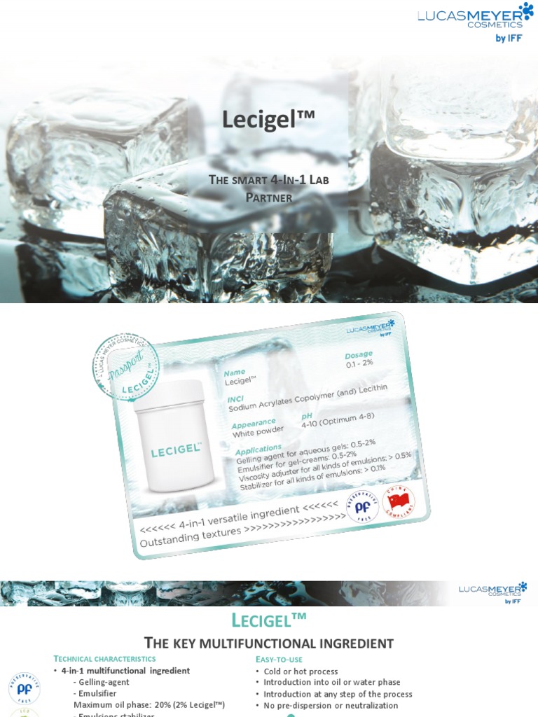 LECIGEL - Presentation | PDF | Emulsion | Glycerol