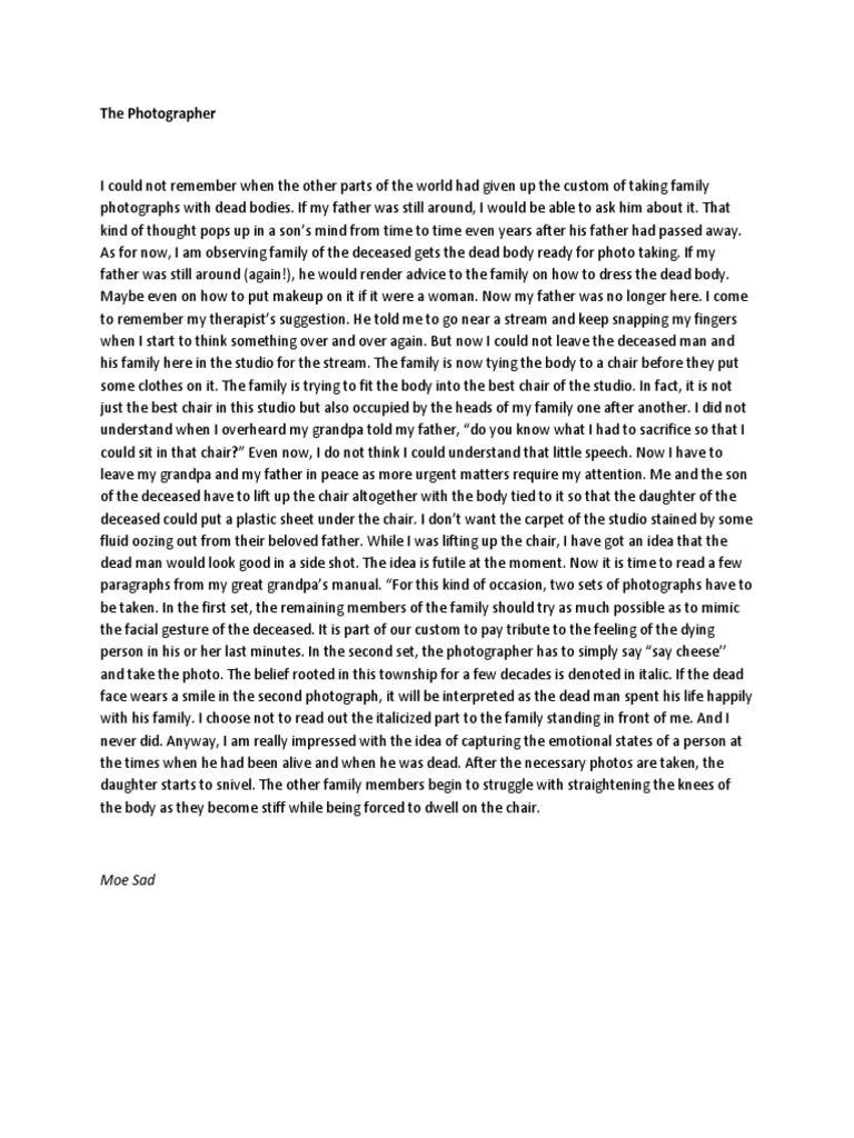 The Photographer by Moe Sad | PDF