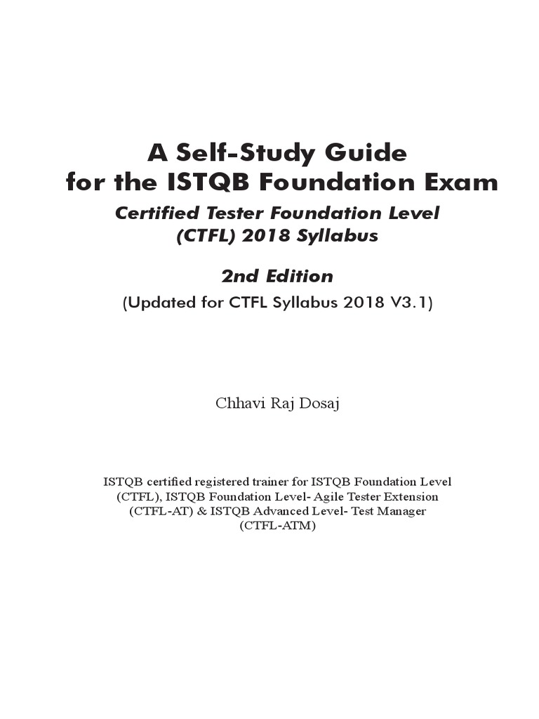 A Self-Study Guide For The ISTQB Foundation Exam: Certified Tester ...