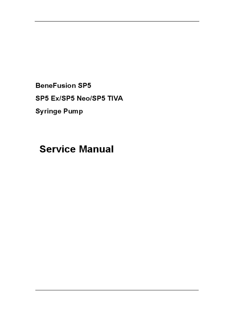 Benefusion SP5 Service Manual | PDF | Safety | Intravenous Therapy