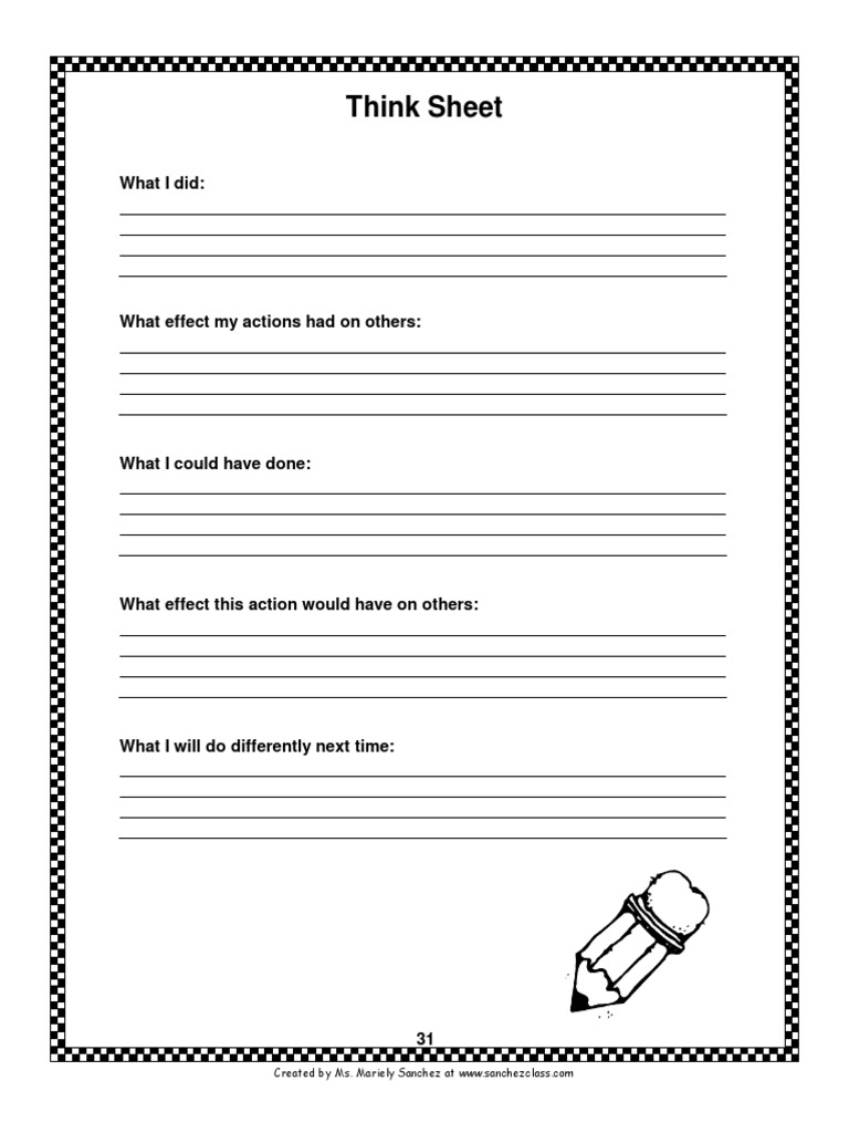 Think About It Sheet | PDF