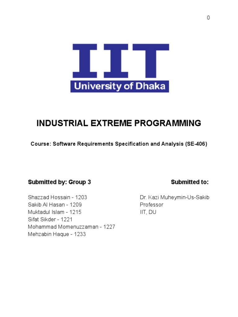 Industrial Extreme Programming: Submitted By: Group 3 Submitted To | PDF | Agile Software ...