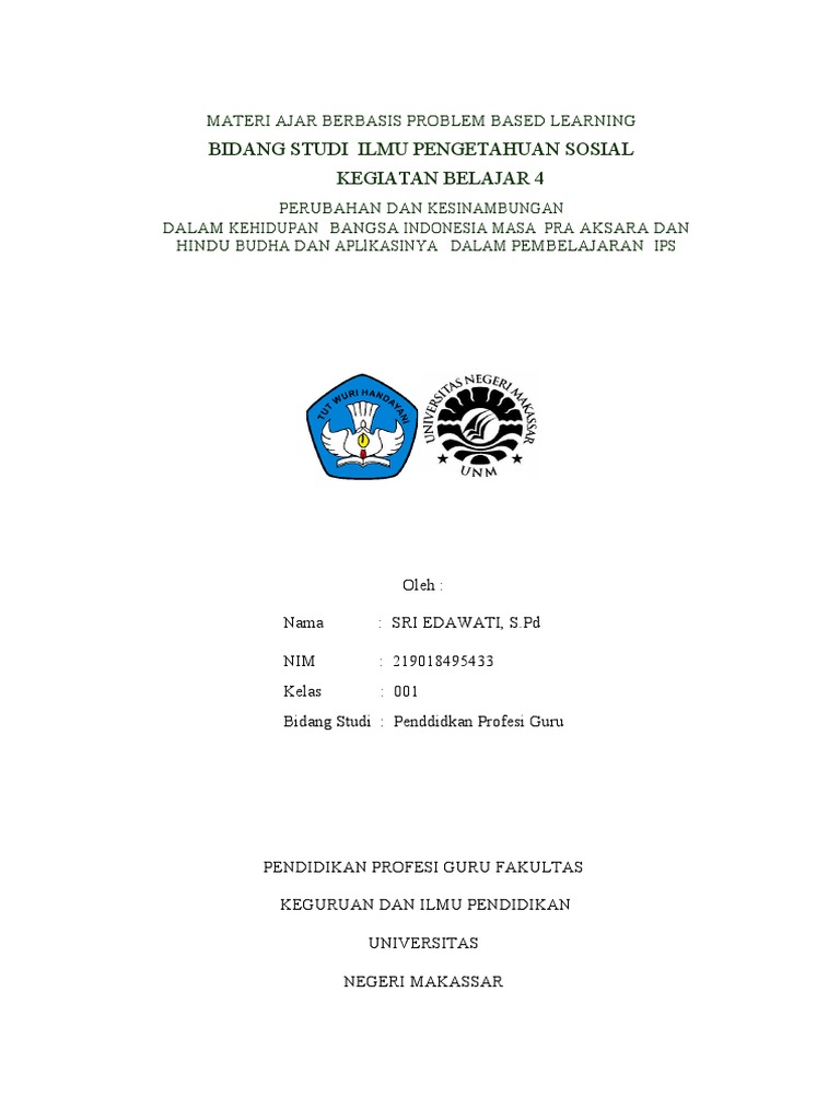 Materi Ajar Berbasis Problem Based Learning | PDF