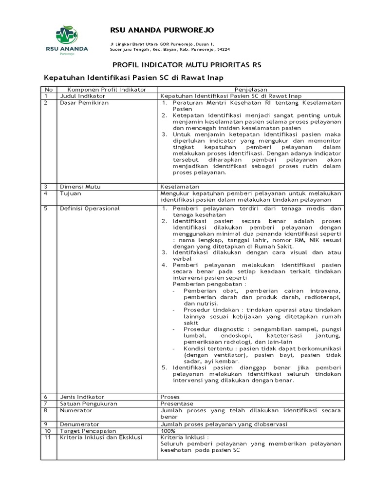 IMP RS Profil Indikator Fix | PDF